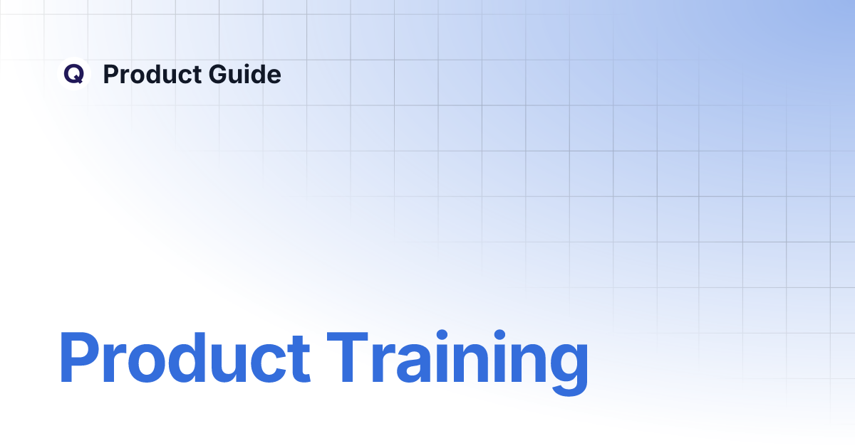 Product Training | Product Guide